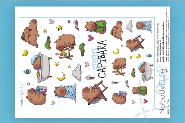 Gratis Printable: Afbeeldingen Meneer Capibara - Nobody ELSe