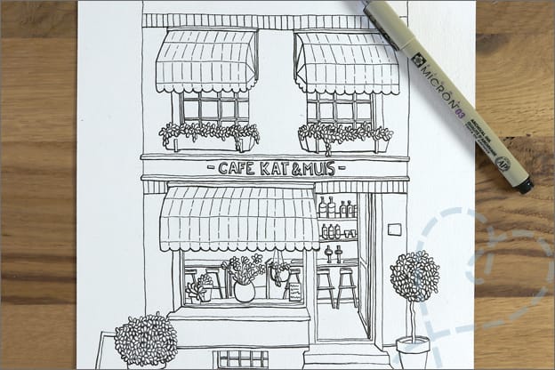Tekenen: Mijn eigen café tekenen, inclusief uitleg - Nobody ELSe